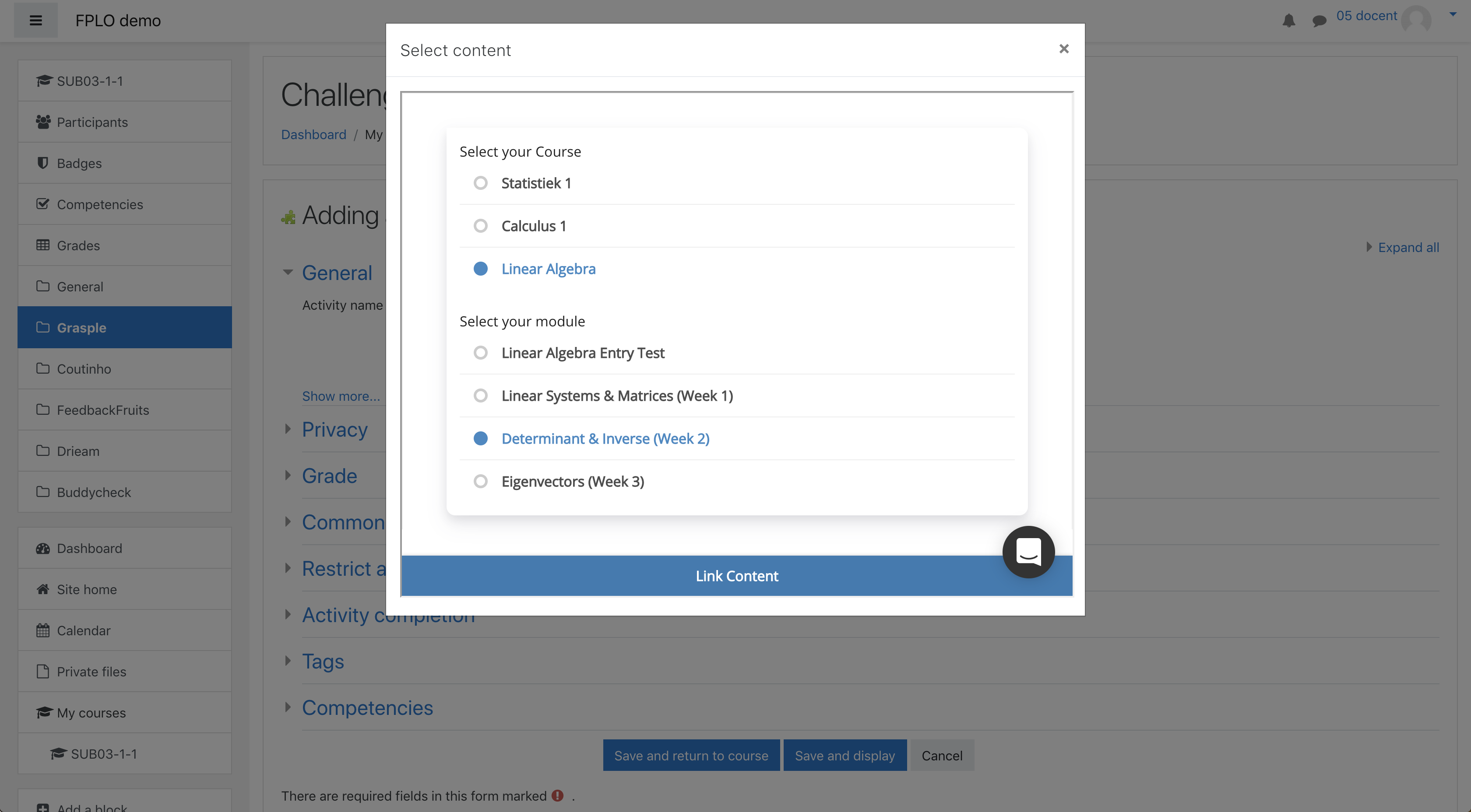 Grasple - Integration Moodle
